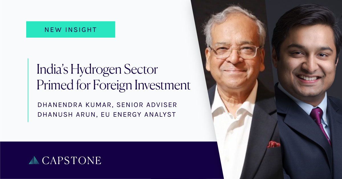 India’s Hydrogen Sector Primed for Foreign Investment - Capstone DC